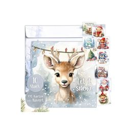TOBJA Weihnachtskarte Weihnachtskarten XXL mit Umschlag Set