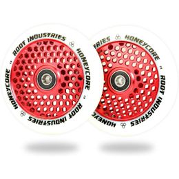 Root Industries Stuntscooter 2 x Root Industries Honeycore Stunt-Scooter Rolle 110mm Rot/PU Weiß