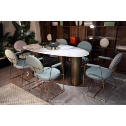 JVmoebel Esstisch Ovaler Tisch Esszimmer Tische Esstische 180x85 Esstische Marmor (1-St.