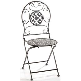 Kobolo 4-Fußstuhl Gartenstuhl Metallstuhl Stuhl aus Metall grau 91cm (zusammenklappbar