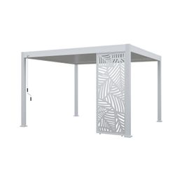 Weide Pavillonseitenteil Dekorative Lamellenwand für Pergola aus Aluminium 3 Maße Weiß