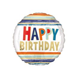Amscan Folienballon Folienballon Happy Birthday Buchstaben und Streifen