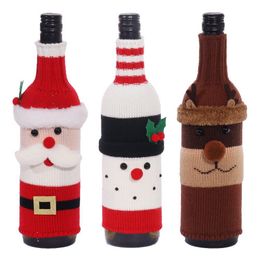 HALWEI Weinflaschenhalter 3 Stück Weihnachten Pullover Wein Flasche Staubbeutel