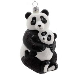 Hamburger Weihnachtskontor Christbaumschmuck Pandabär mit Baby