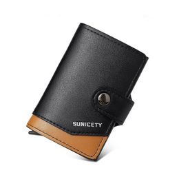 Mnöpf Brieftasche Braunes Leder Portemonnaie mit RFID-Schutz