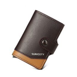 Mnöpf Brieftasche Braunes Leder Portemonnaie mit RFID-Schutz