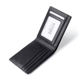 Mnöpf Brieftasche Schlanke Ledergeldbörse mit RFID-Schutz