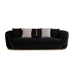 JVmoebel 3-Sitzer Designer 3 Sitzer Sofa Luxus Holz Möbel Textil Polstermöbel Couch