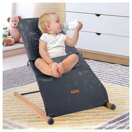 Childhome Babywippe, Babywippe Schaukelstuhl Säugling Babyschaukel Holz Stahl anthrazit