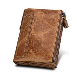Mnöpf Brieftasche Leder-Kreditkartenetui in Antik mit RFID-Leseschutzfunktion