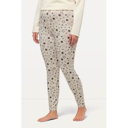 Ulla Popken Lederimitathose Loungewear-Leggings Sterne Elastikbund