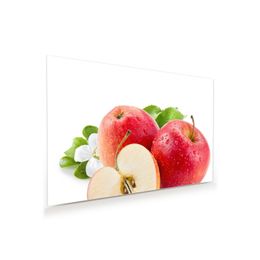 Primedeco Glasbild Wandbild Drei Äpfel mit Aufhängung