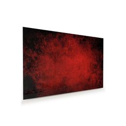 Primedeco Glasbild Wandbild Rote Grunge Wand mit Aufhängung