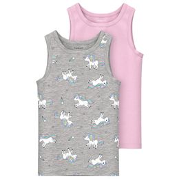 name it - Unterhemd NMFTANK - UNICORN 2er-Pack in grey melange, Gr.92