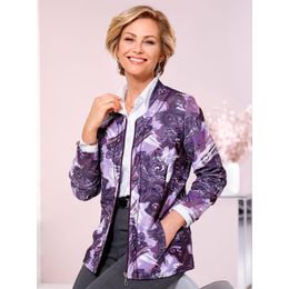 Shirtjacke CLASSIC "Shirtjacke" Gr. 46, lila (lavendel, ecru, bedruckt) Damen Shirts Jersey