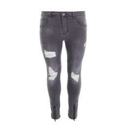 Ital-Design Stretch-Jeans Herren Freizeit Destroyed-Look Stretch Jeans in Grau