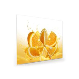 Primedeco Glasbild Wandbild Orangenschnitze mit Aufhängung
