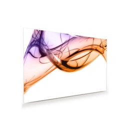 Primedeco Glasbild Wandbild Abstrakte farbige Welle mit Aufhängung