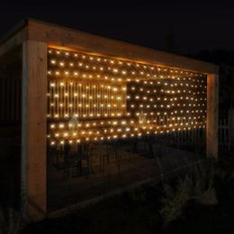 ECD Germany - led Lichternetz 2m mit 160 LEDs Warmweiß, Weihnachten led Lichtervorhang Lichterkette Weihnachtsbeleuchtung Lichterkettenvorhang, für