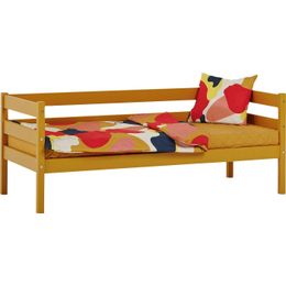 Hoppekids Einzelbett ECO Comfort (Set), mit Rollrost in 8 Farben, wahlweise mit Matratze und Absturzsicherung, gelb