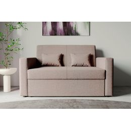 Schlafsofa Inosign "Ravena" Sofas Gr. B/H/T: 146 cm x 86 cm x 94 cm, Webstoff, beige Einzelsofas kompaktes 2-Sitzer Sofa, mit Bettfunktion