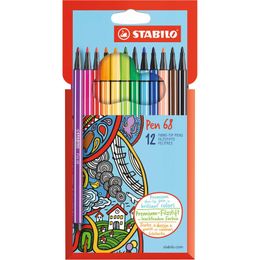 Premium-Filzstift Stabilo® Pen 68 12er-Pack
