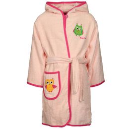 Playshoes - Frottee-Bademantel EULEN in rosa, Gr.74/80