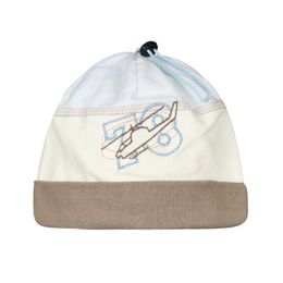 Wegener Kids - Baumwoll-Mütze HELIKOPTER in beige/hellblau, Gr.48