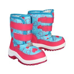 Playshoes - Klett-Boots SNOW HEARTS gefüttert in blau/pink, Gr.20/21