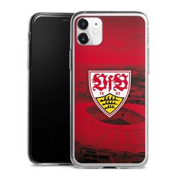 DeinDesign iPhone 11 Handy Slim Case Silikon Handyh&uuml;lle transparent H&uuml;lle extra d&uuml;nn Vfb Stuttgart Official Licensed Product Stadium Silikon Slim Case
