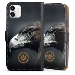 DeinDesign iPhone 11 Handy Klapph&uuml;lle Handyh&uuml;lle aus Kunst Leder schwarz Flip Case Eintracht Frankfurt Eagle Official Licensed Product Sideflip mit Lasche