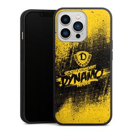DeinDesign iPhone 13 Pro Handy Premium Silikon H&uuml;lle Handyh&uuml;lle schwarz Case Logo Official Licensed Product Sg Dynamo Dresden Silikon Premium Case