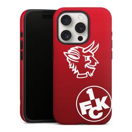 DeinDesign iPhone 15 Pro Handy Panzer Handyh&uuml;lle robuste Outdoor H&uuml;lle Schutzh&uuml;lle matt Devil Official Licensed Product 1. Fc Kaiserslautern Tough Case