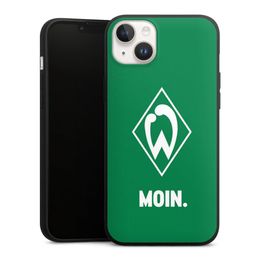 DeinDesign iPhone 14 Handy Premium Silikon H&uuml;lle Handyh&uuml;lle schwarz Case Moin Official Licensed Product Sv Werder Bremen Silikon Premium Case