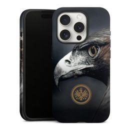 DeinDesign iPhone 15 Pro Handy Panzer Handyh&uuml;lle robuste Outdoor H&uuml;lle Schutzh&uuml;lle matt Eintracht Frankfurt Eagle Official Licensed Product Tough Case
