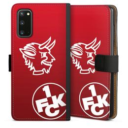 DeinDesign Galaxy S20 Handy Klapph&uuml;lle Handyh&uuml;lle aus Kunst Leder schwarz Flip Case 1. Fc Kaiserslautern Official Licensed Product Devil Sideflip mit Lasche
