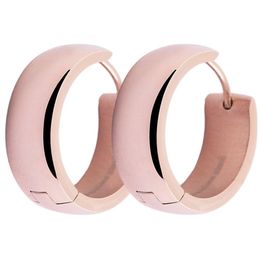 Akzent Paar Creolen Creo Klapp-Creolen aus Edelstahl roségoldfarbig (Paar, Paar), braun