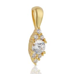NKlaus Kettenanhänger Kettenanhänger Zirkonia diamantiert 333 Gelb Gold, goldfarben