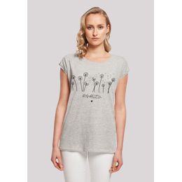 F4NT4STIC T-Shirt Dandelion Blume Print, grau, XS, heather grey