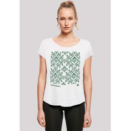 F4NT4STIC T-Shirt Blumen Muster Grün Print, weiß, XL