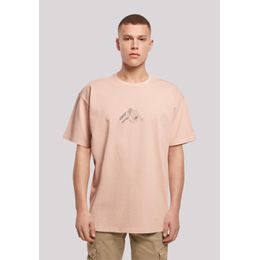 F4NT4STIC T-Shirt Mountain Berge Urlaub Winter Schnee Ski Print, beige, XXL, amber