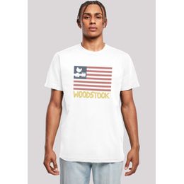 F4NT4STIC T-Shirt Woodstock USA Flag Herren,Premium Merch,Regular-Fit,Basic,Bandshirt, weiß, XS