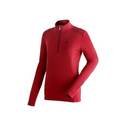 Maier Sports Fleecepullover Jenna Rec Damen Midlayer, elastisches und pflegeleichtes Half-Zip Fleece, rot