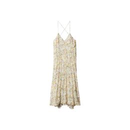 Mango Kleid 'Holly' Damen Größe 38 creme / hellgelb / grasgrün / flieder Winterkleid