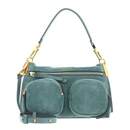 Coccinelle Schultertasche Hyle Suede, grün, Kale Green