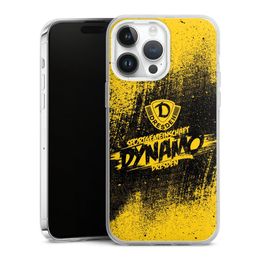 DeinDesign iPhone 14 Pro Max Handy Silikon H&uuml;lle Case transparent Handyh&uuml;lle Logo Official Licensed Product Sg Dynamo Dresden Silikon Case