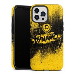 DeinDesign iPhone 13 Pro Max Handy Panzer Handyh&uuml;lle robuste Outdoor H&uuml;lle Schutzh&uuml;lle gl&auml;nzend Logo Official Licensed Product Sg Dynamo Dresden Tough Case