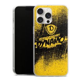DeinDesign iPhone 15 Pro Max Handy Silikon H&uuml;lle Case transparent Handyh&uuml;lle Logo Official Licensed Product Sg Dynamo Dresden Silikon Case