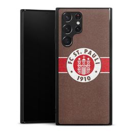 DeinDesign Galaxy S22 Ultra Handy Silikon H&uuml;lle Case schwarz Handyh&uuml;lle Fc St. Pauli Logo Official Licensed Product