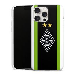 DeinDesign iPhone 15 Pro Max Handy Silikon H&uuml;lle Case wei&szlig; Handyh&uuml;lle Logo Gladbach Borussia M&ouml;nchengladbach Silikon Case